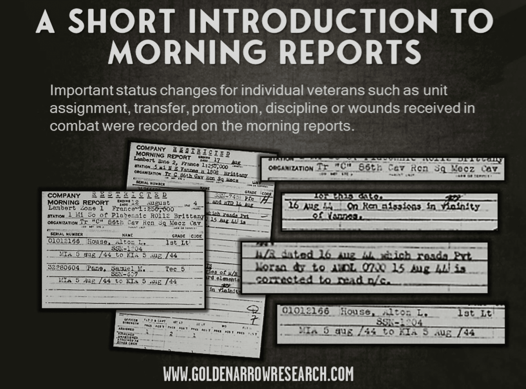 Morning Reports: Locating Your Army Veteran Using WWII Military Records ...