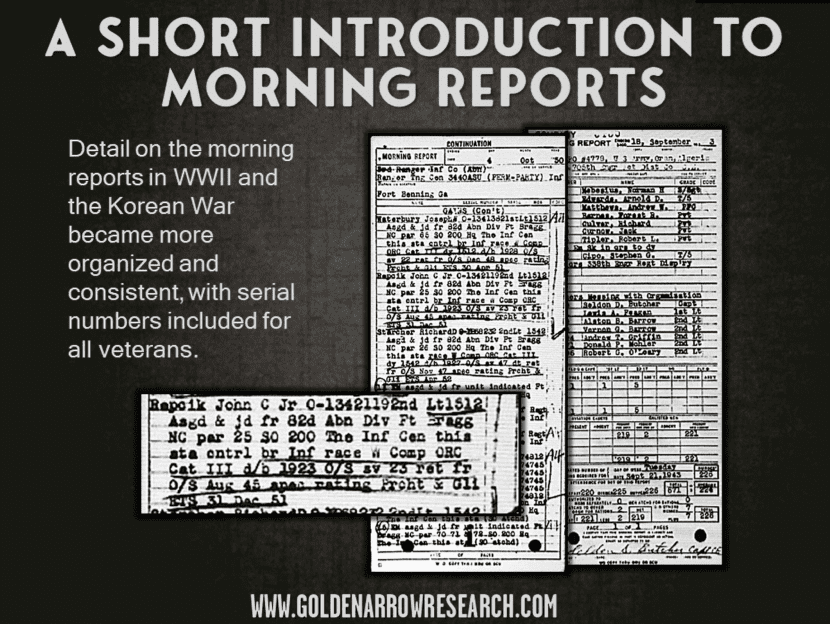 Morning Reports: Locating Your Army Veteran Using WWII Military Records ...